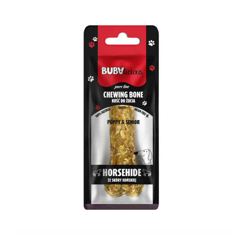 BUBAlicious Pure Line Kość do Żucia Puppy&Senior ze Skóry Końskiej 12 ...